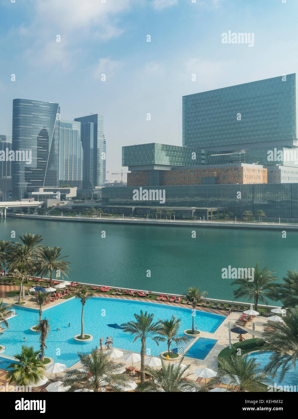 Swimming pool at urban waterfront Stock Photo - Alamy