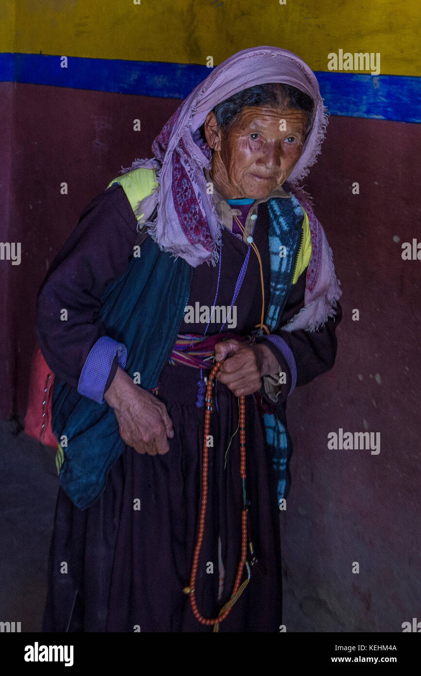 Portraite of Ladakhi woman during the Ladakh Festival in Leh India ...