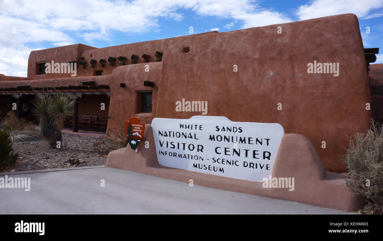 Entrance sign, White Sands National Monument, New Mexico Stock Photo ...