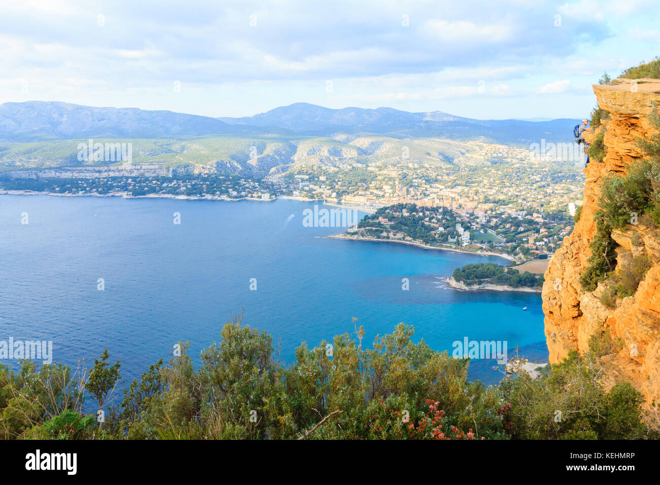 Cassis view from Cape Canaille top, France. Beautiful french landscape ...