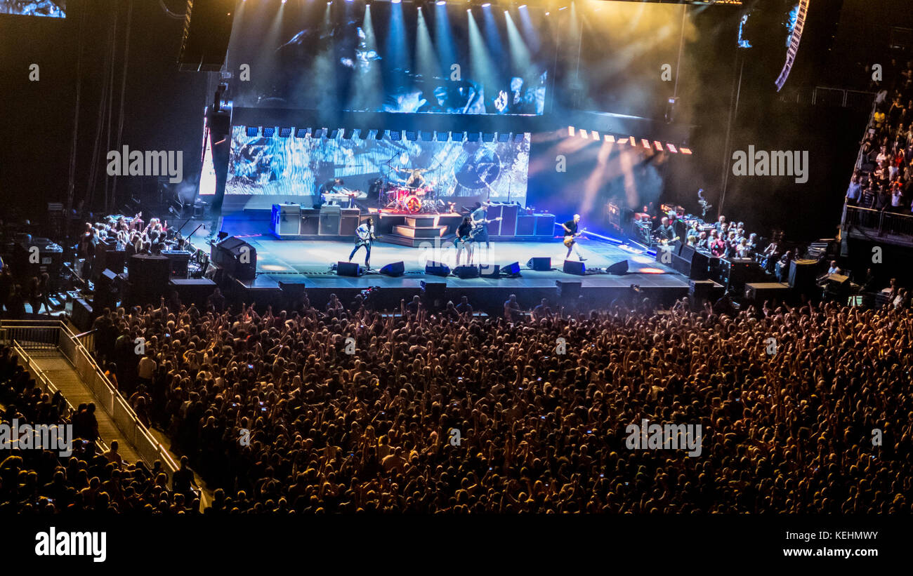 Foo Fighters crowd views at the O2 Arena Featuring: Foo Fighters, Dave ...