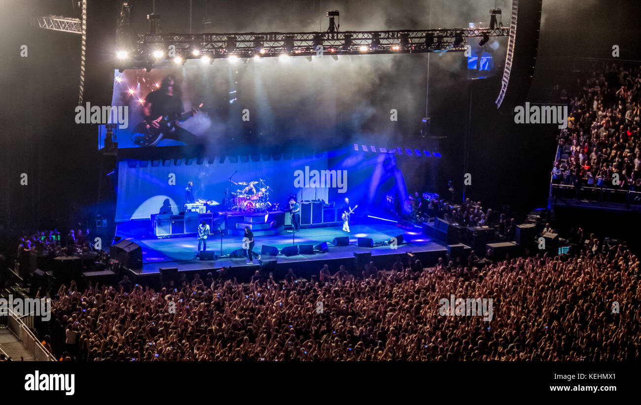 Foo Fighters crowd views at the O2 Arena Featuring: Foo Fighters, Dave ...