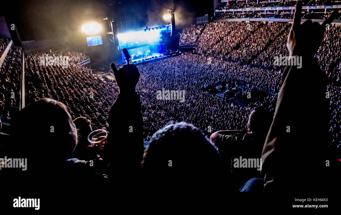 Foo Fighters crowd views at the O2 Arena Featuring: Foo Fighters, Dave ...