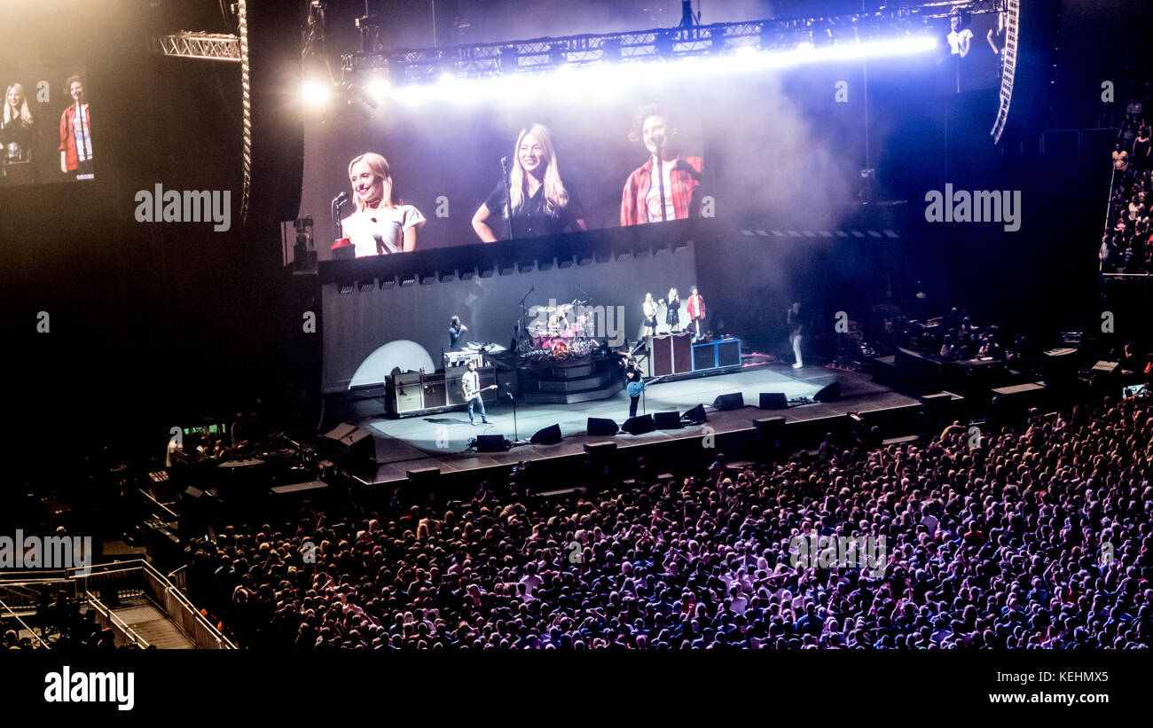 Foo Fighters crowd views at the O2 Arena Featuring: Foo Fighters, Dave ...
