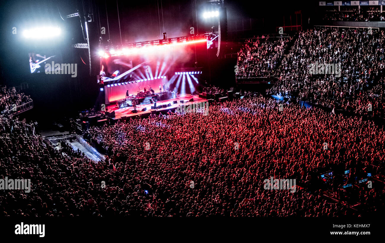 Foo Fighters crowd views at the O2 Arena Featuring: Foo Fighters, Dave ...