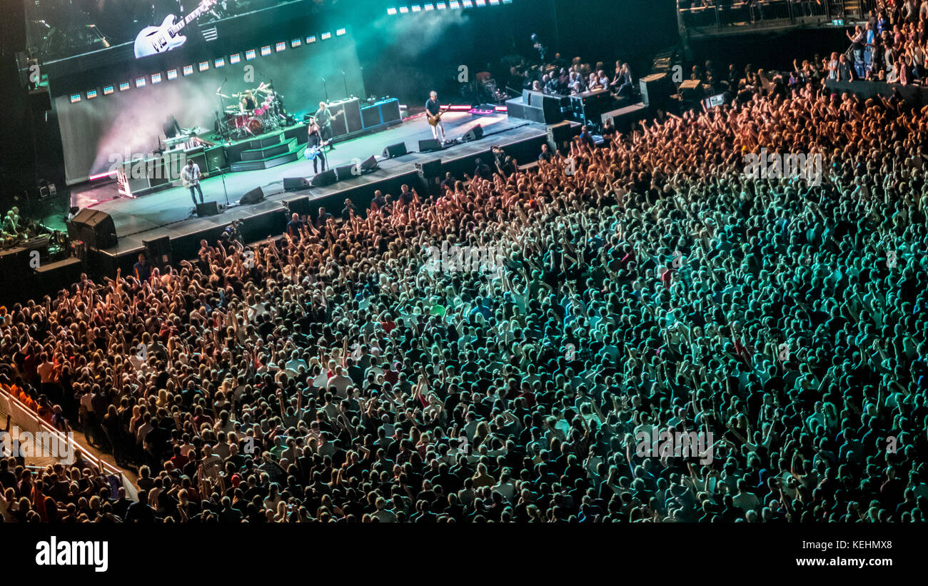 Foo Fighters crowd views at the O2 Arena Featuring: Foo Fighters, Dave ...
