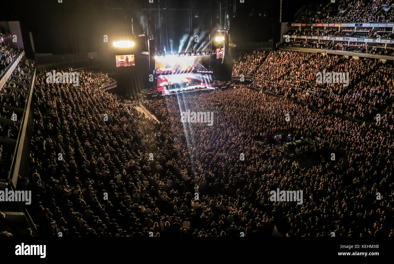 Foo Fighters crowd views at the O2 Arena Featuring: Foo Fighters, Dave ...