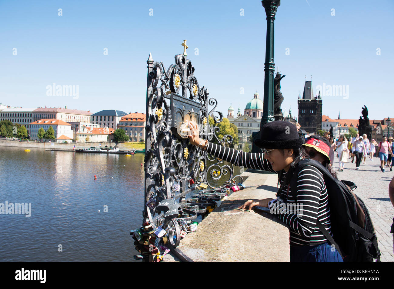 Prague czech republic touching statue hi-res stock photography and ...
