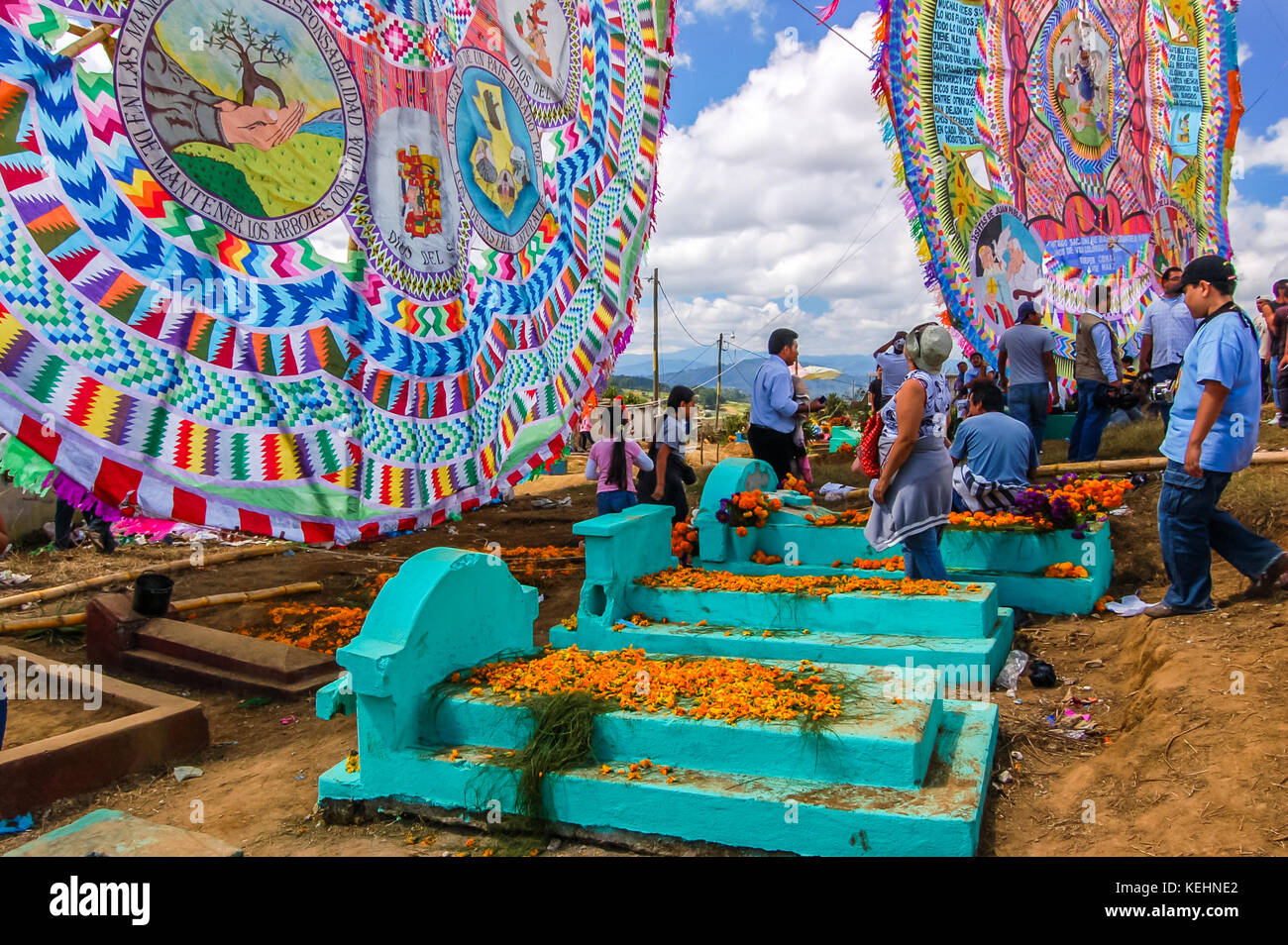 Santiago Sacatepequez, Guatemala - November 1, 2010: Visitors at Stock ...