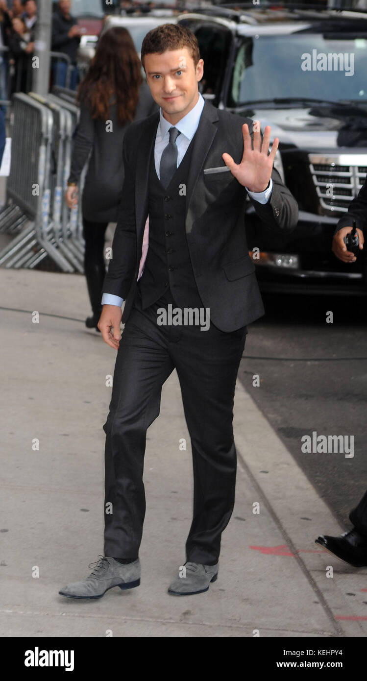 NEW YORK, NY - OCTOBER 26: Justin Timberlake visits 'Late Show With ...