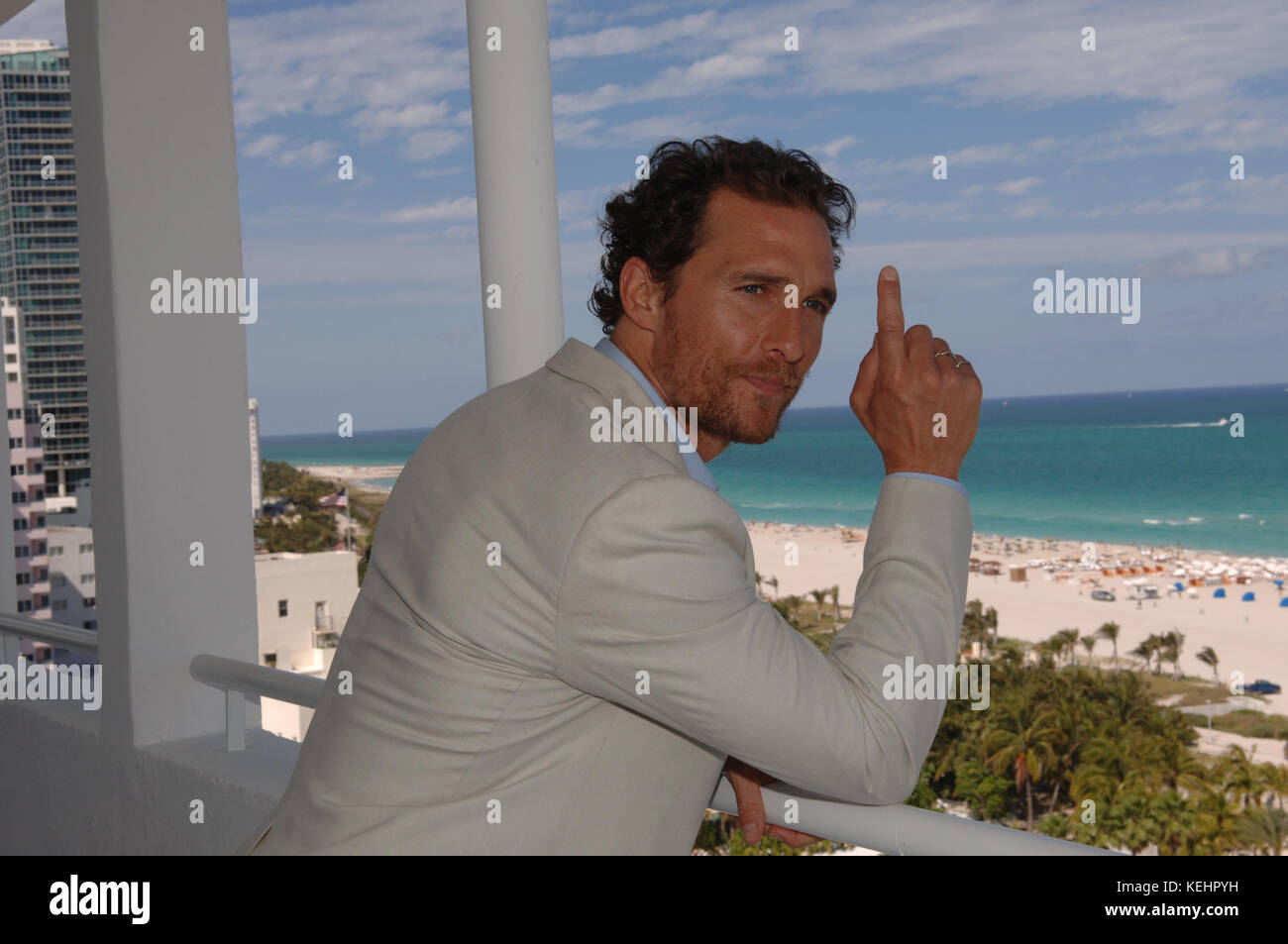 MIAMI BEACH, FL - APRIL 1: Actor Matthew McConaughey promotes his new ...