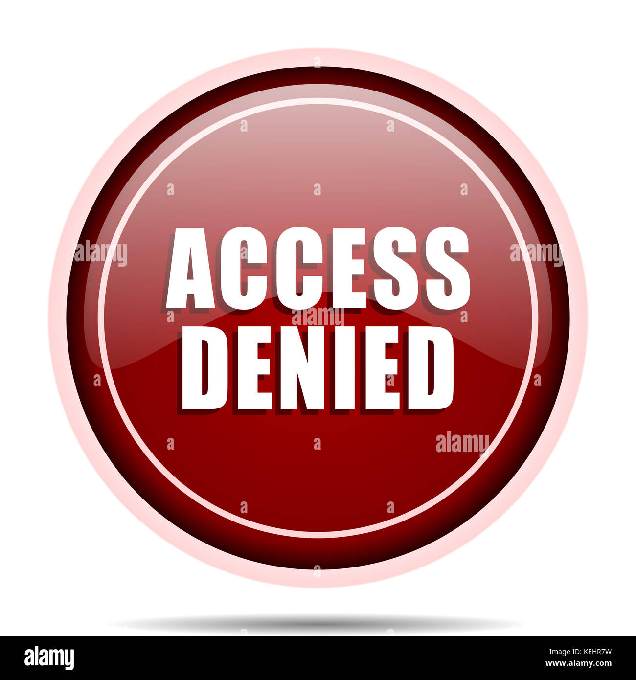 Access denied red glossy round web icon. Circle isolated internet ...