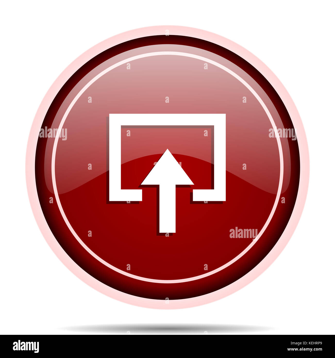 Enter red glossy round web icon. Circle isolated internet button for ...