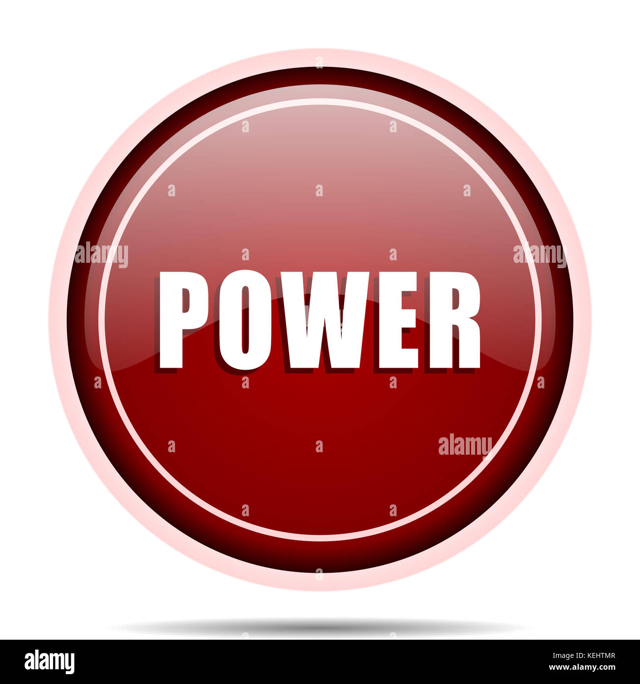 Power button icon glossy red hi-res stock photography and images - Alamy