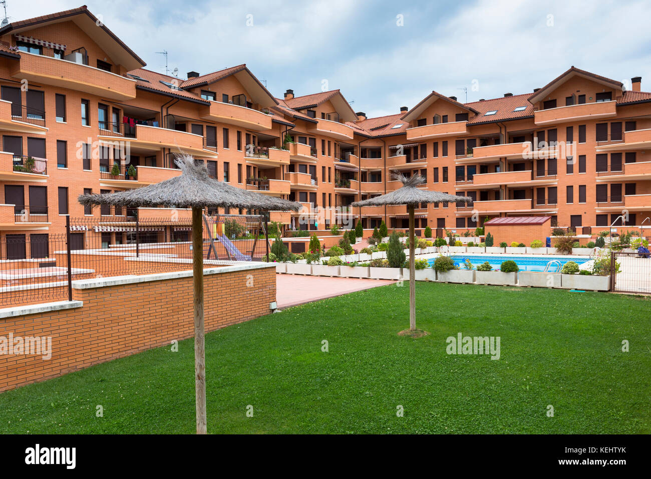 New housing development La Pardina at Jaca in Northern Spain Stock ...