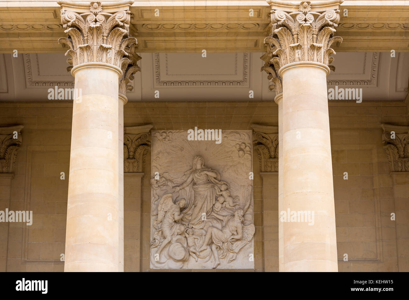 Stone pillars of Cathedral of Santa Maria la Real gothic-style in ...