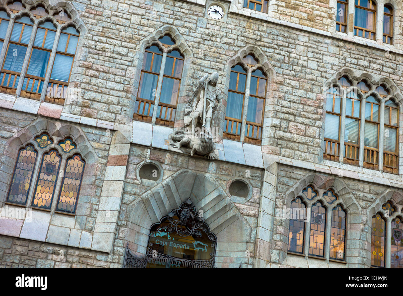 Caja Espana savings bank of Spain in Casa Botines designed by architect ...