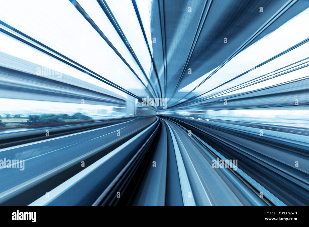 rail track and cityscape of tokyo on view from speed train Stock Photo ...