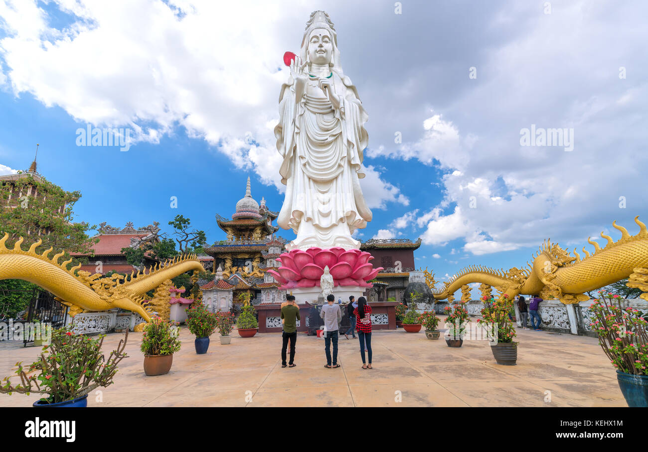 Buddhist revered ceremony in temple beautiful architecture, many ...
