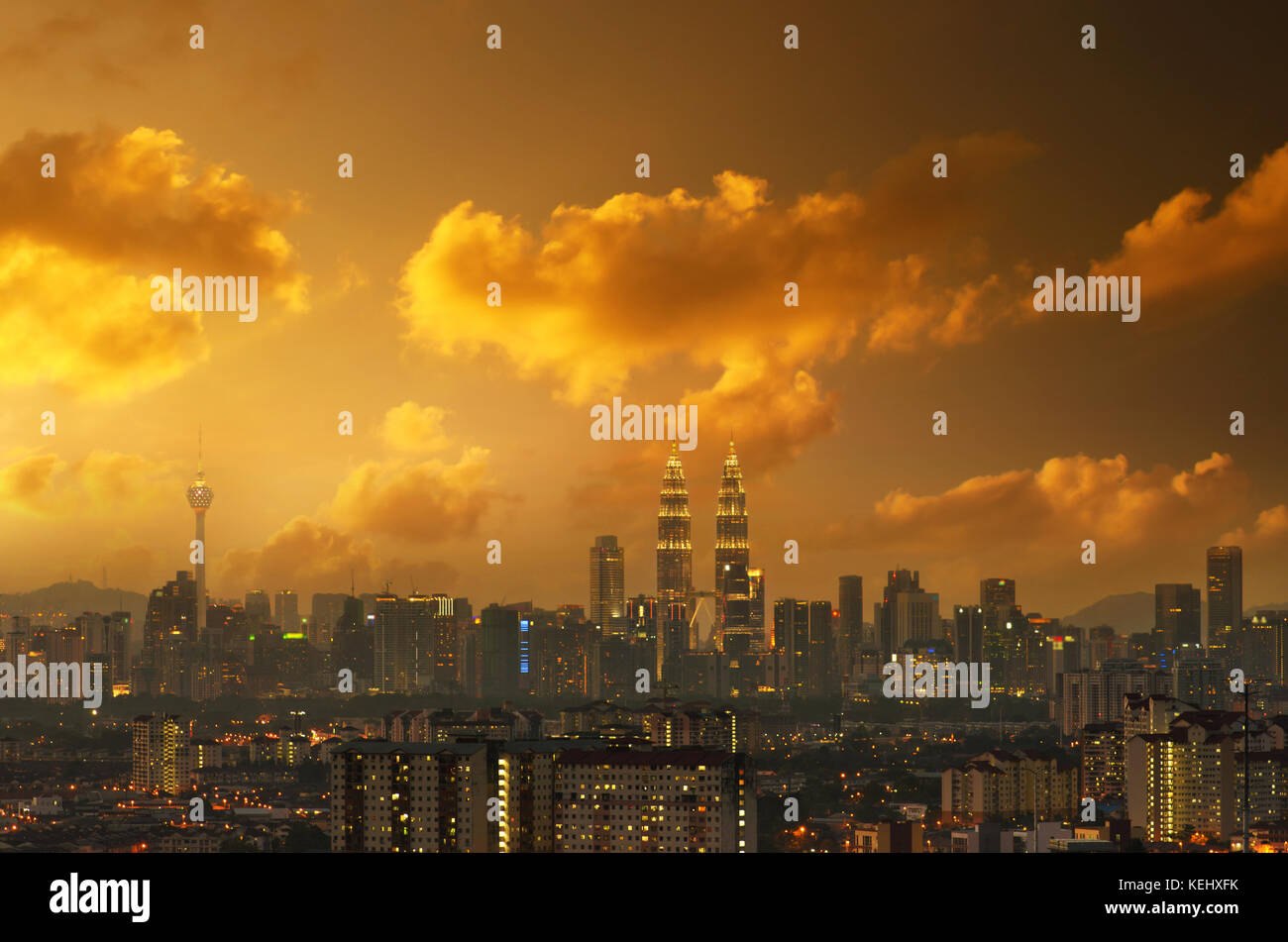 Kuala Lumpur city skyline in night view, Malaysia Stock Photo - Alamy