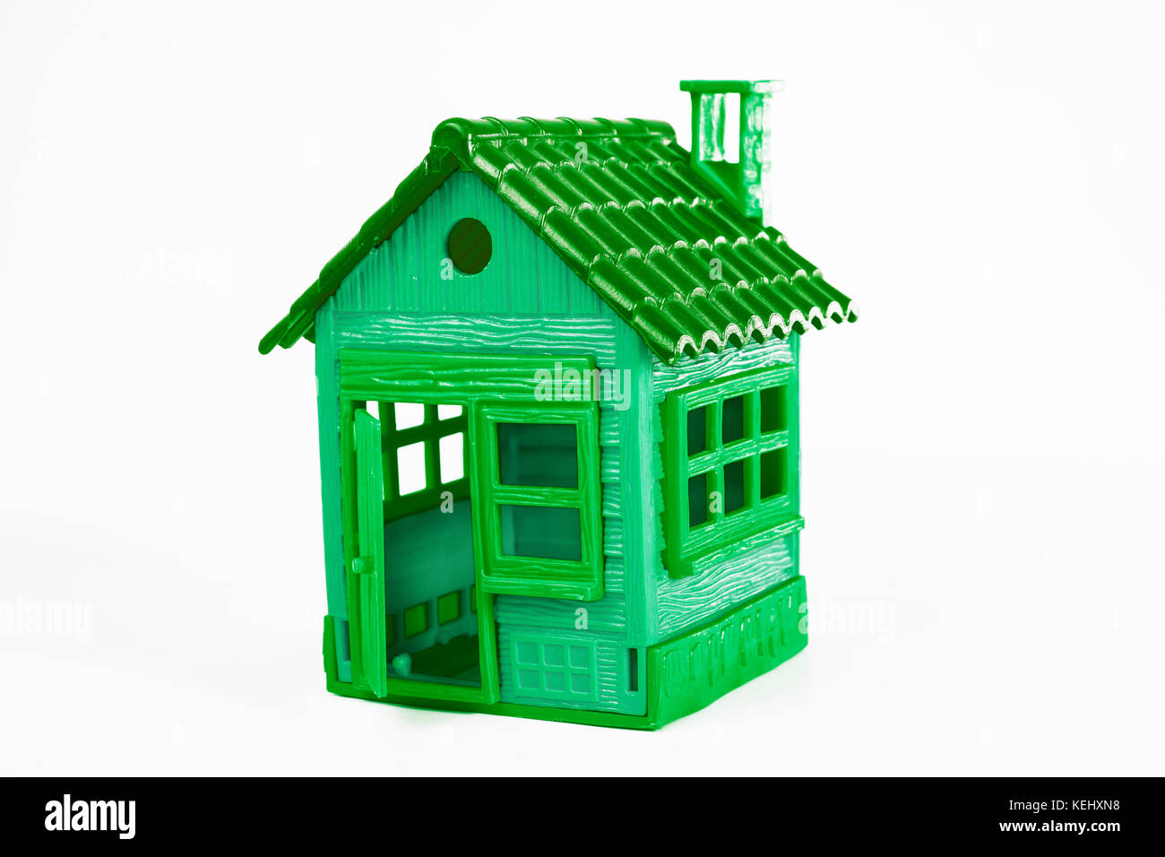 Green little toy house Stock Photo - Alamy