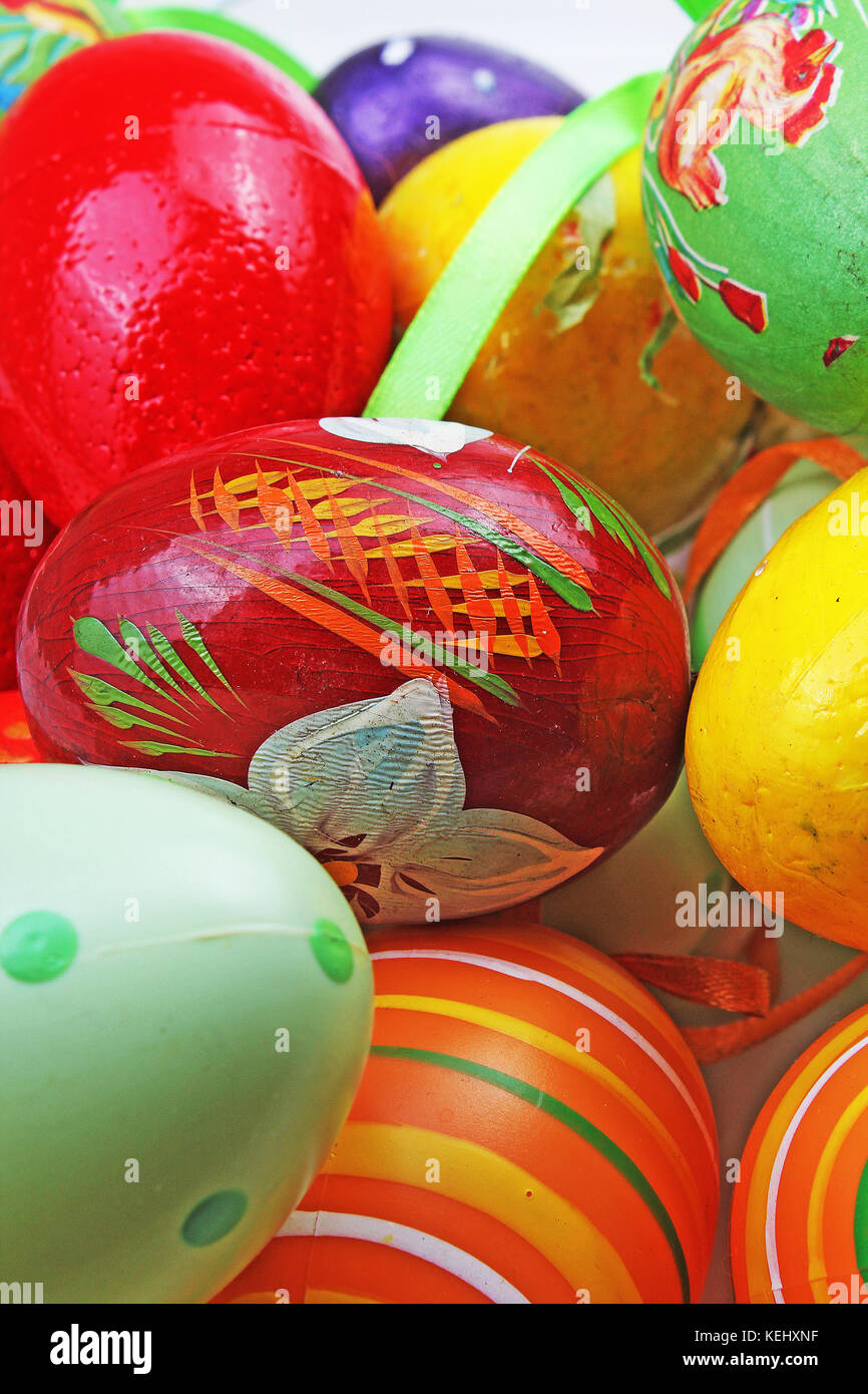 Red yellow easter egg teyture. Easter eggs Stock Photo - Alamy