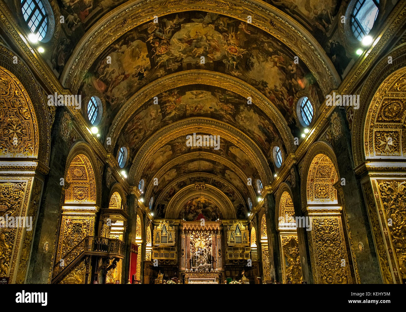 St John's Co-Cathedral in Valletta in Malta, here shown in HDR Stock ...