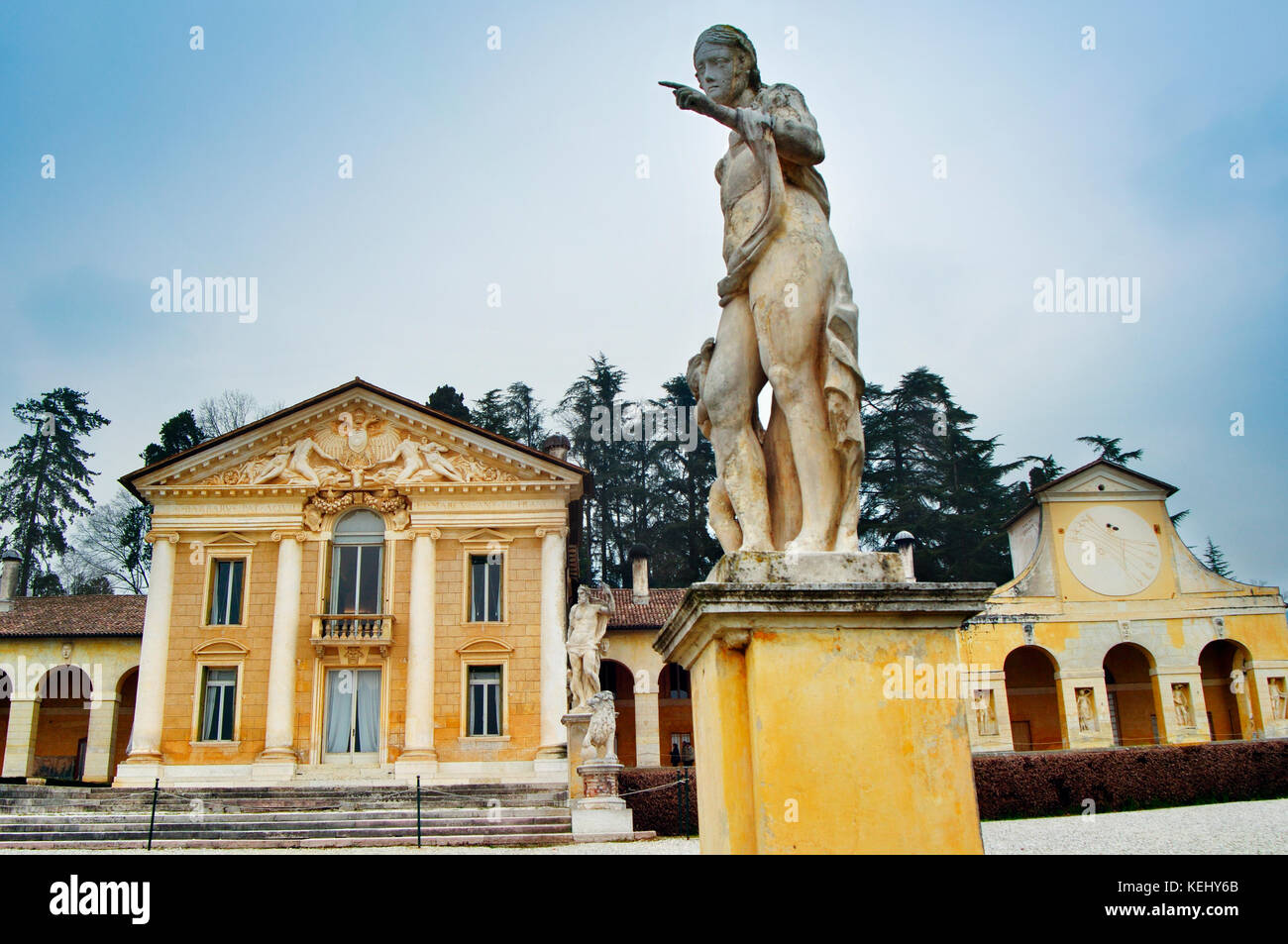 Italy, Veneto, Maser, Villa Barbaro designed by Andrea Palladio Stock ...