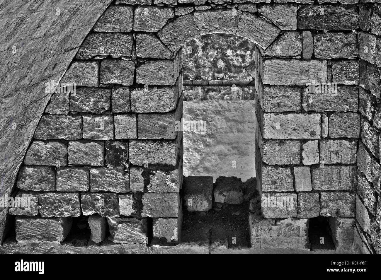Detail of the interior of the Sta Maria Tower in Comino. The Tower ...