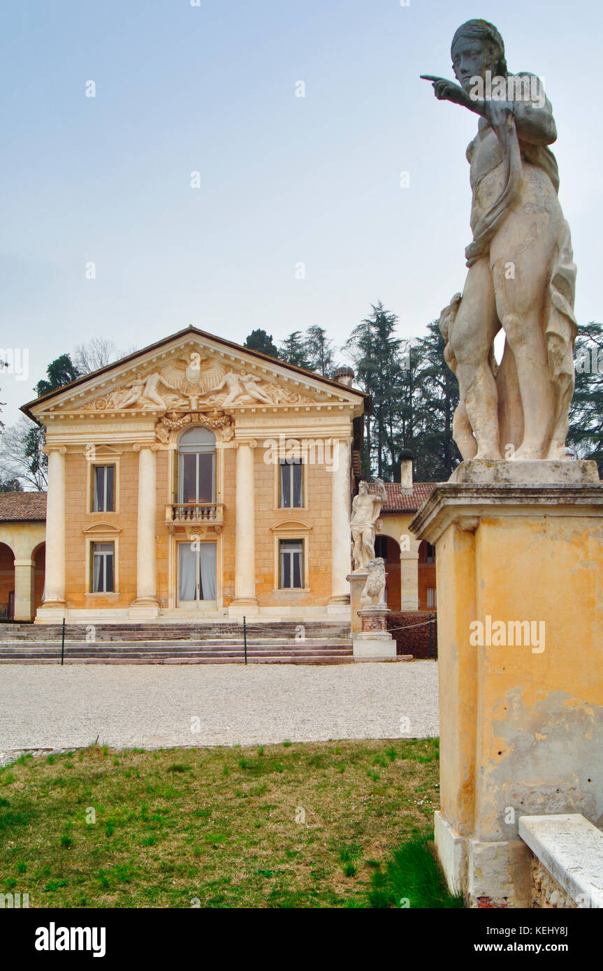 Italy, Veneto, Maser, Villa Barbaro designed by Andrea Palladio Stock ...