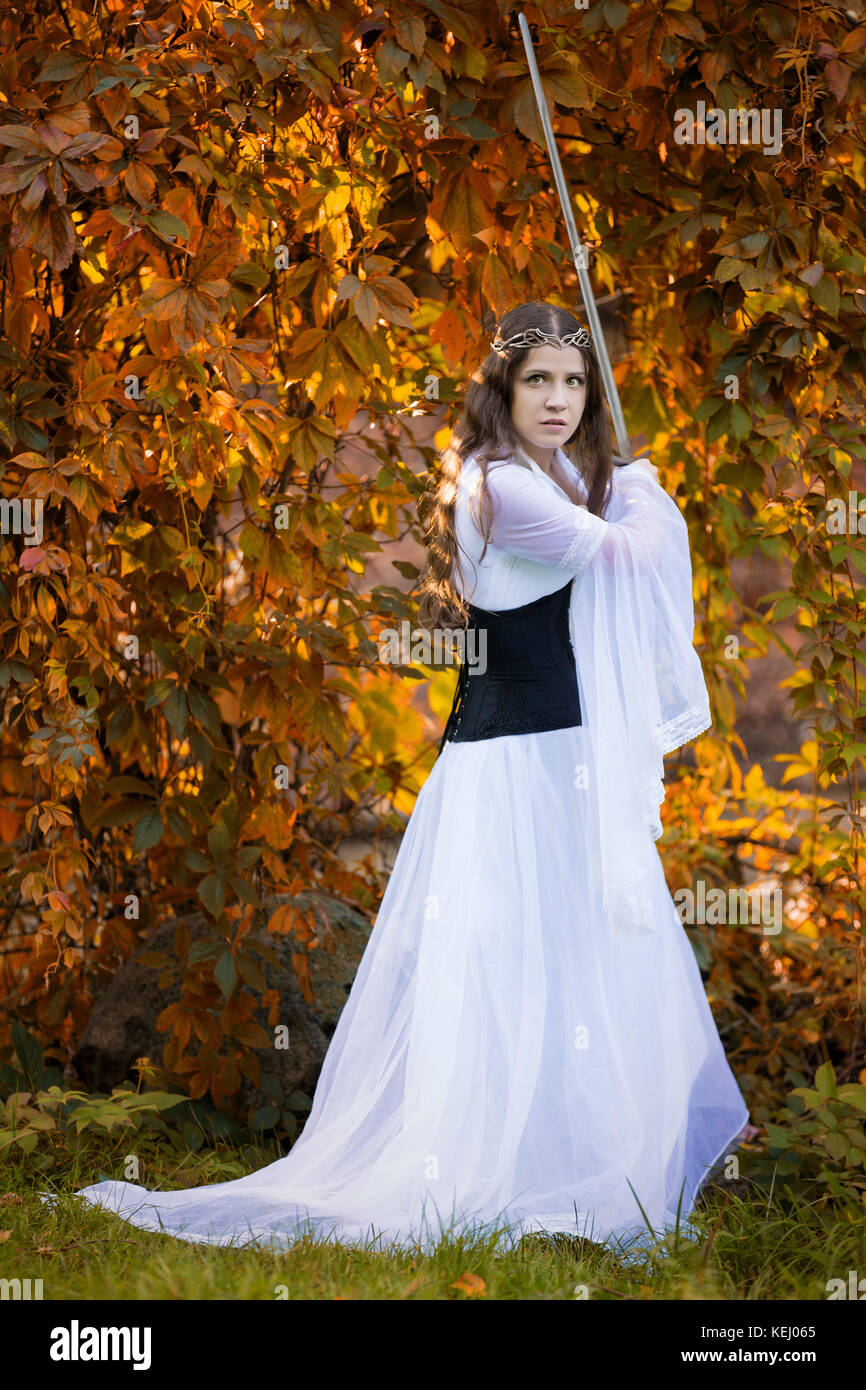 Ancient Princess with sword Stock Photo - Alamy