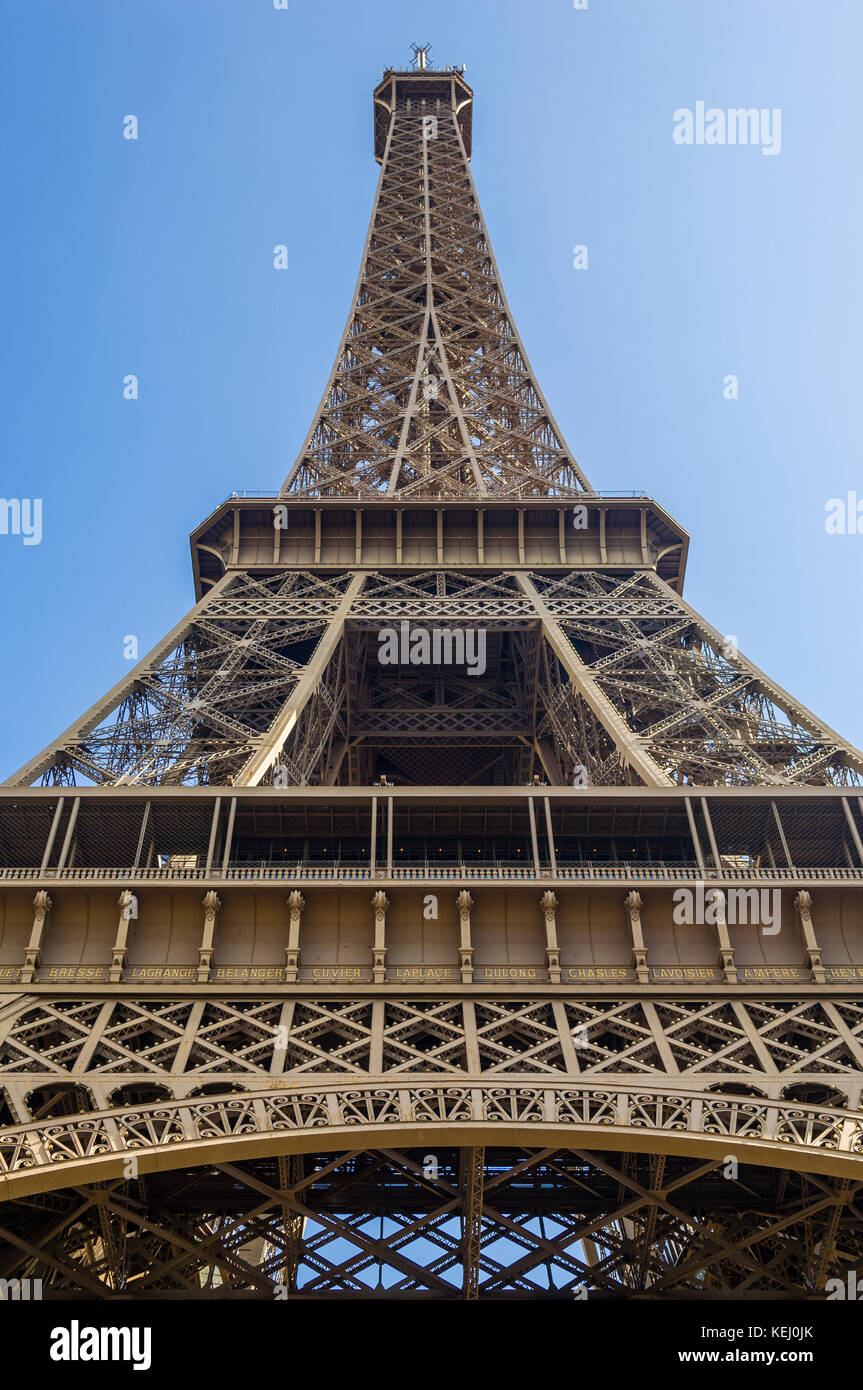 Eiffel tower paris angled hi-res stock photography and images - Alamy