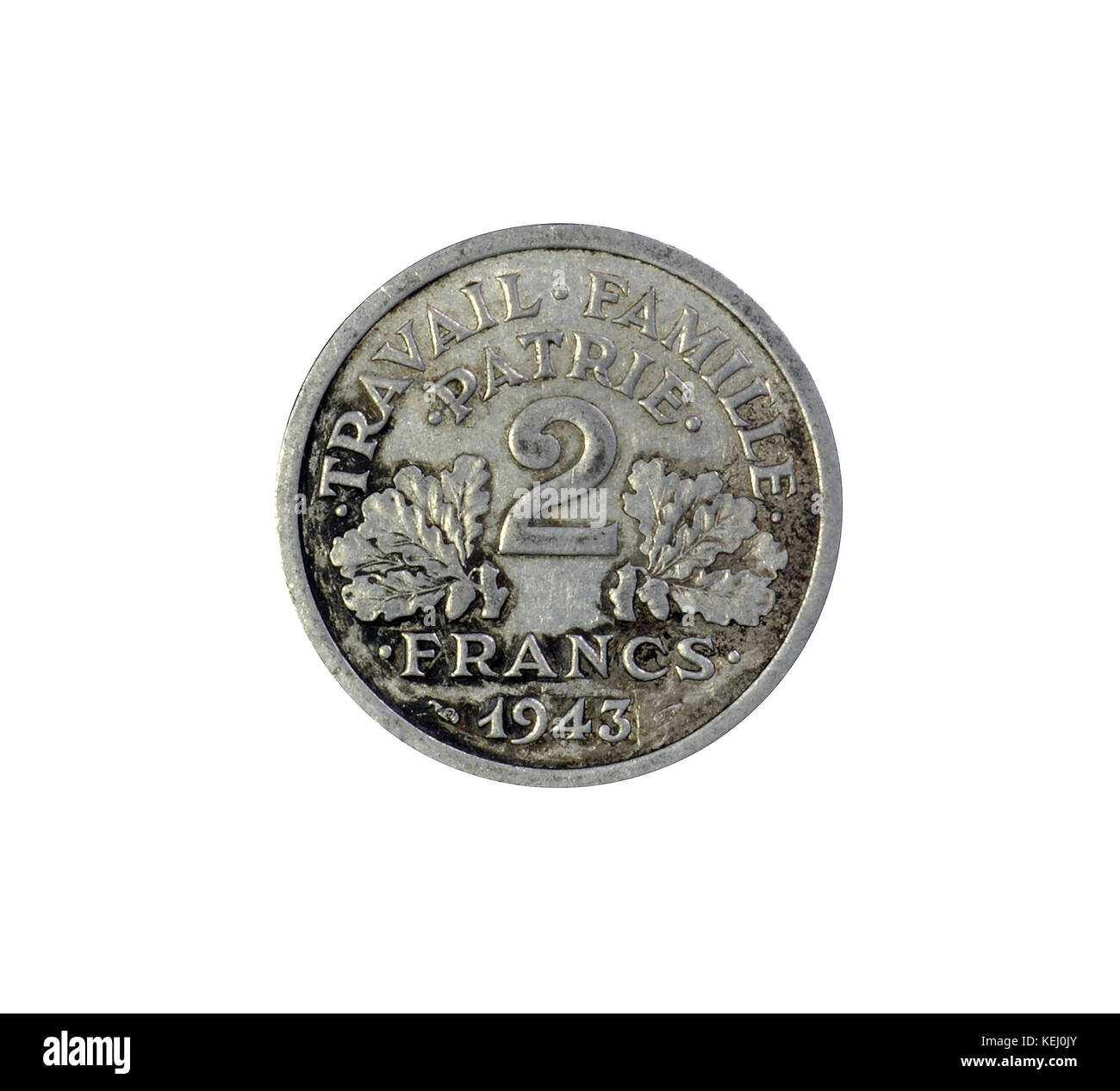 2 French francs coin made 1943 - world war II issue Stock Photo - Alamy