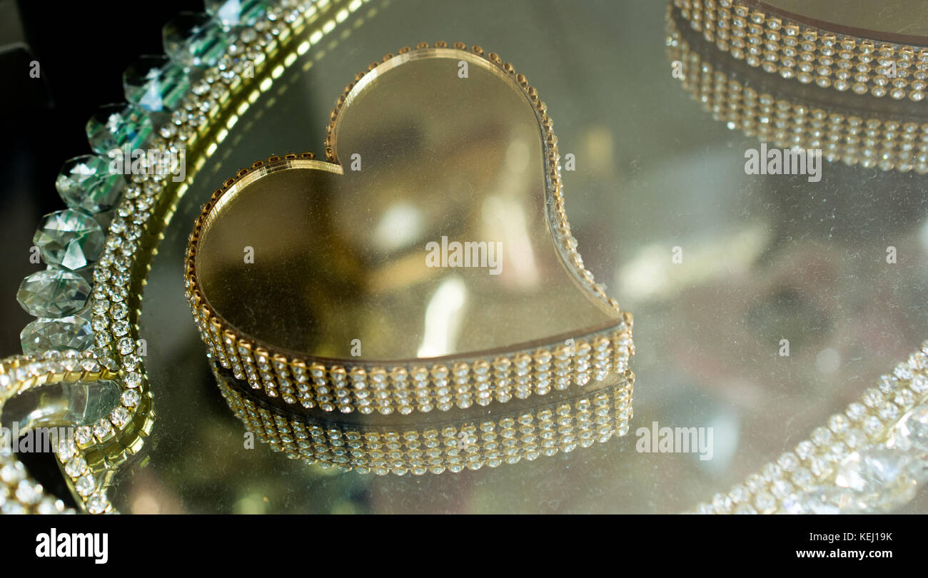 Colorful decorative objects in the shape of a heart Stock Photo - Alamy