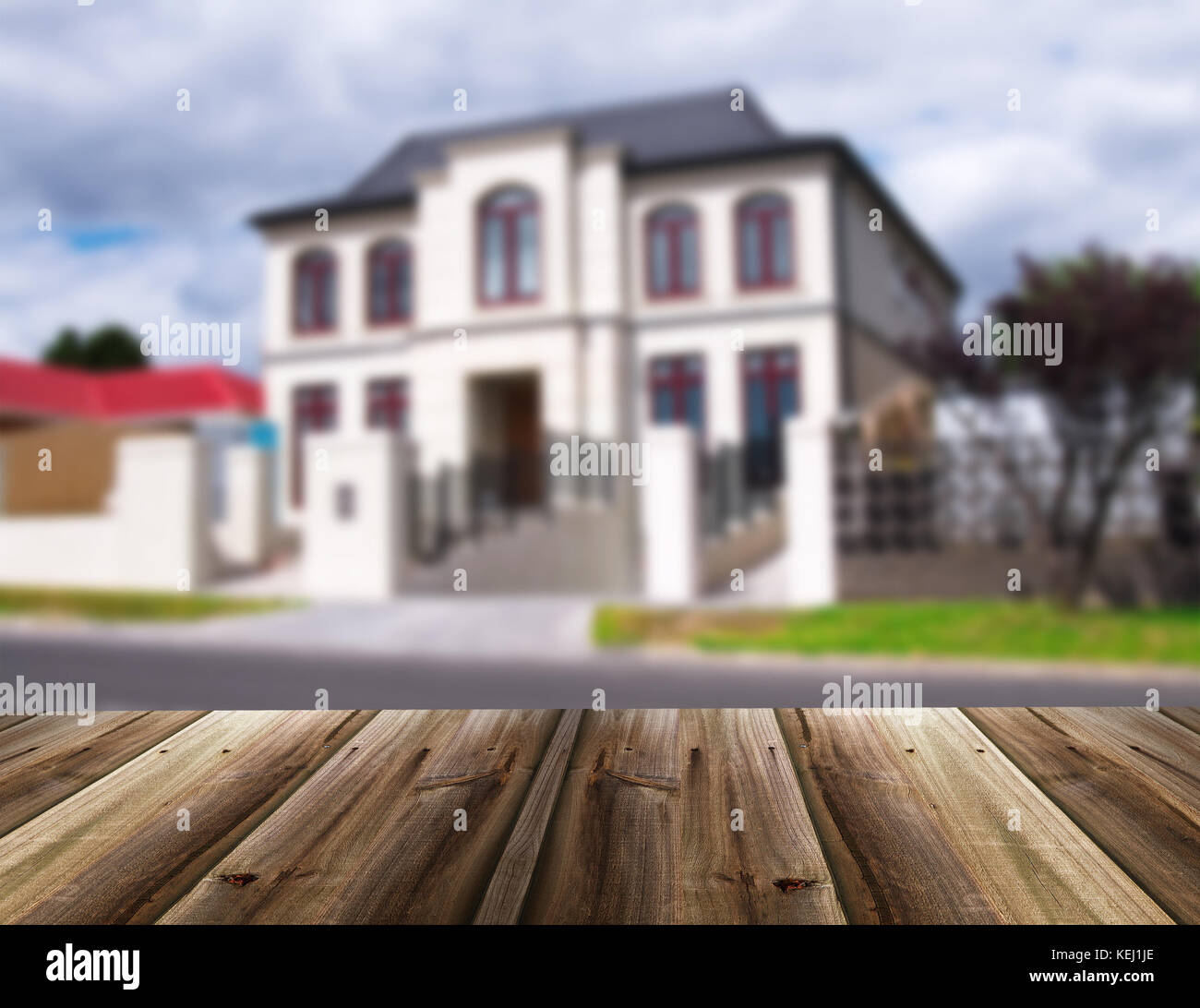 Blurred unfocused picture of house Stock Photo - Alamy