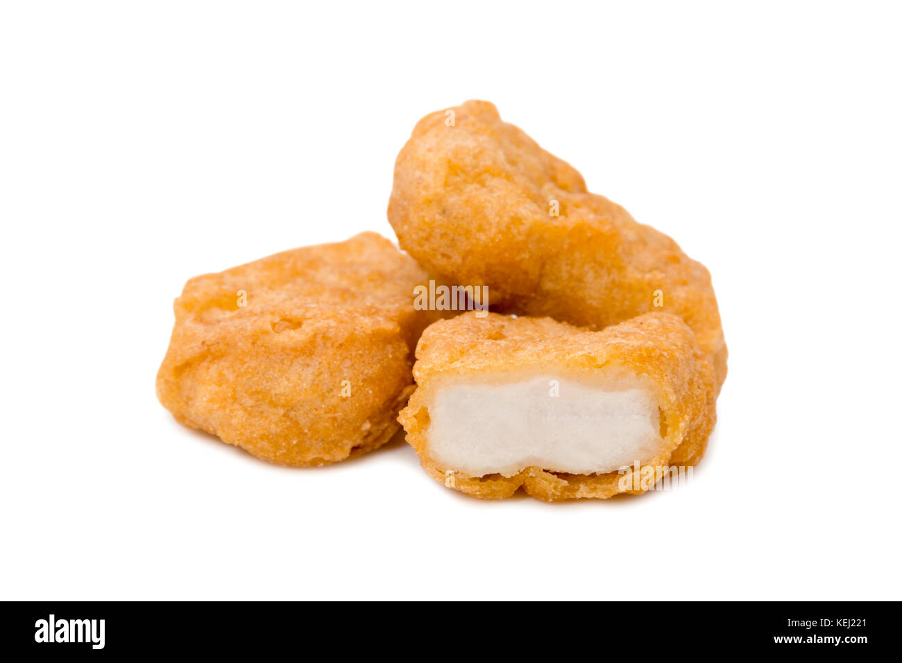 Fried chicken nuggets isolated on white background Stock Photo - Alamy