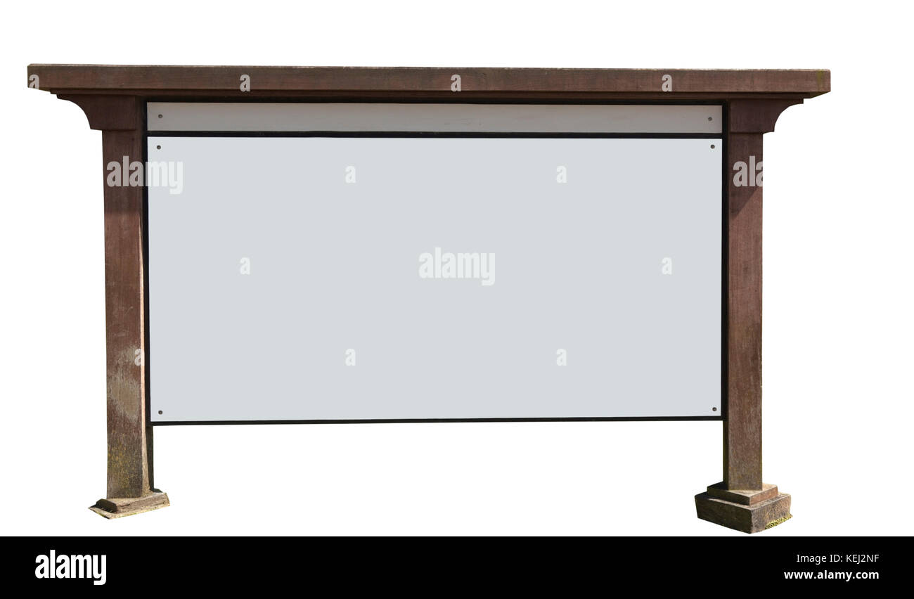 Blank freestanding information board with copy space. Isolated Stock ...