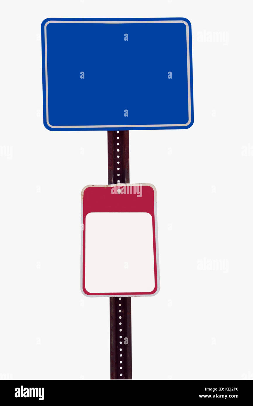 Blank white sign on pole hi-res stock photography and images - Alamy