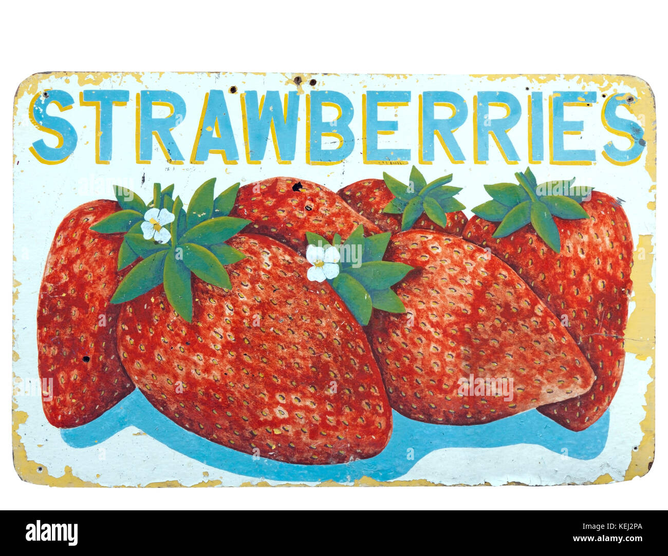 Vintage handmade STRAWBERRIES sign. Isolated Stock Photo - Alamy