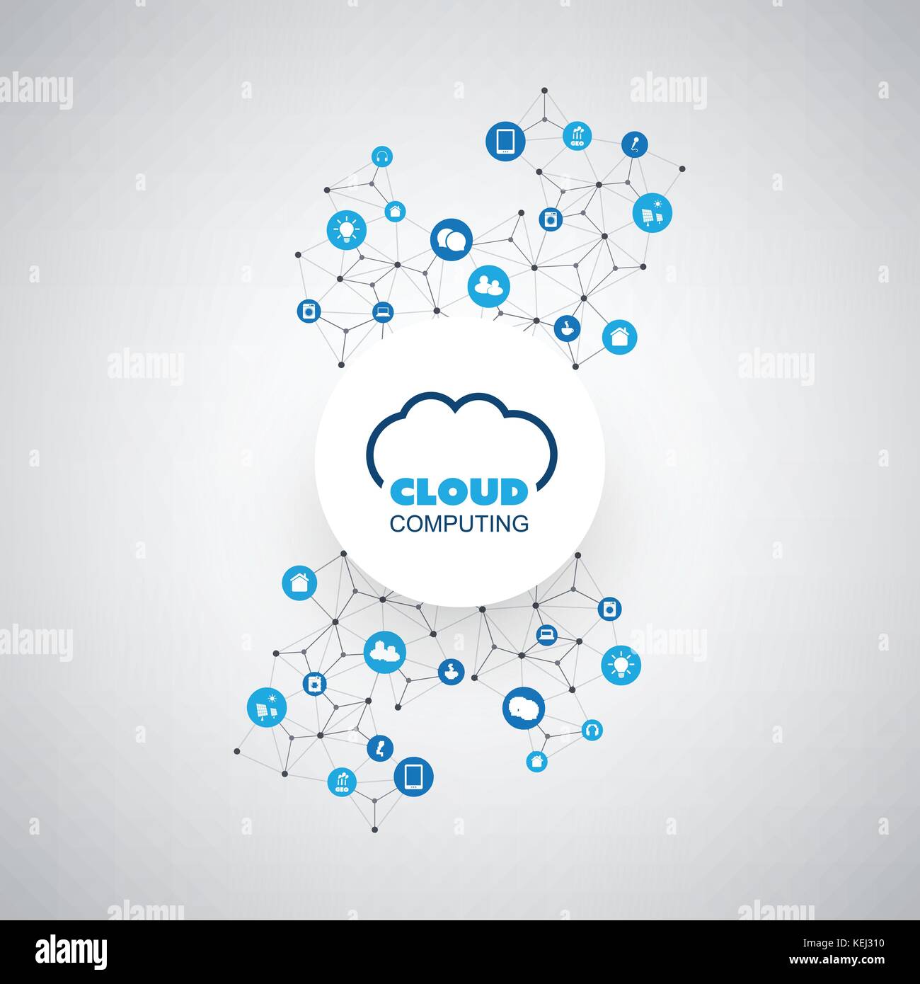 Cloud Computing Design Concept with Icons - Digital Network Connections ...