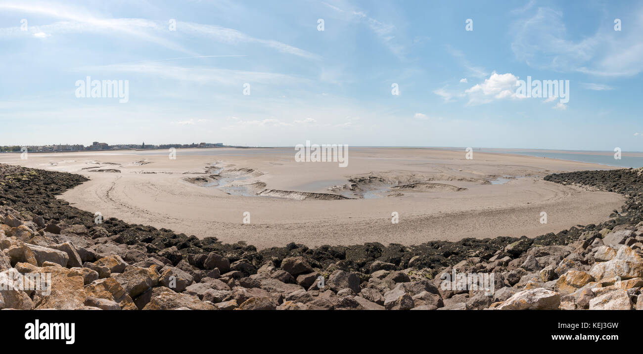 A view from Morecambe Bay coast, Lancashire, England. Panorama Stock ...