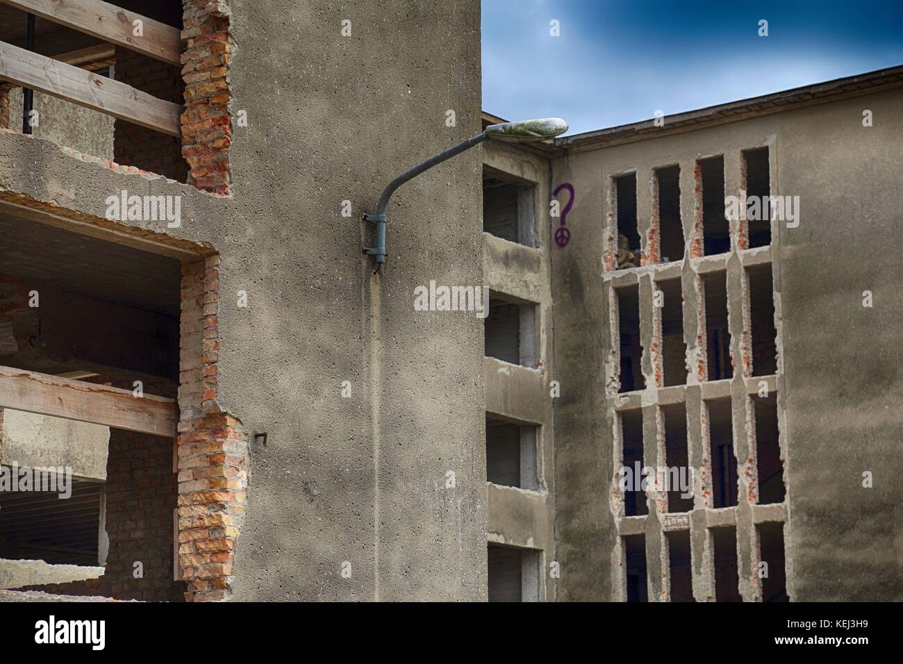 Abandoned Building at Prora built as a beach resort by Nazi Germany on ...