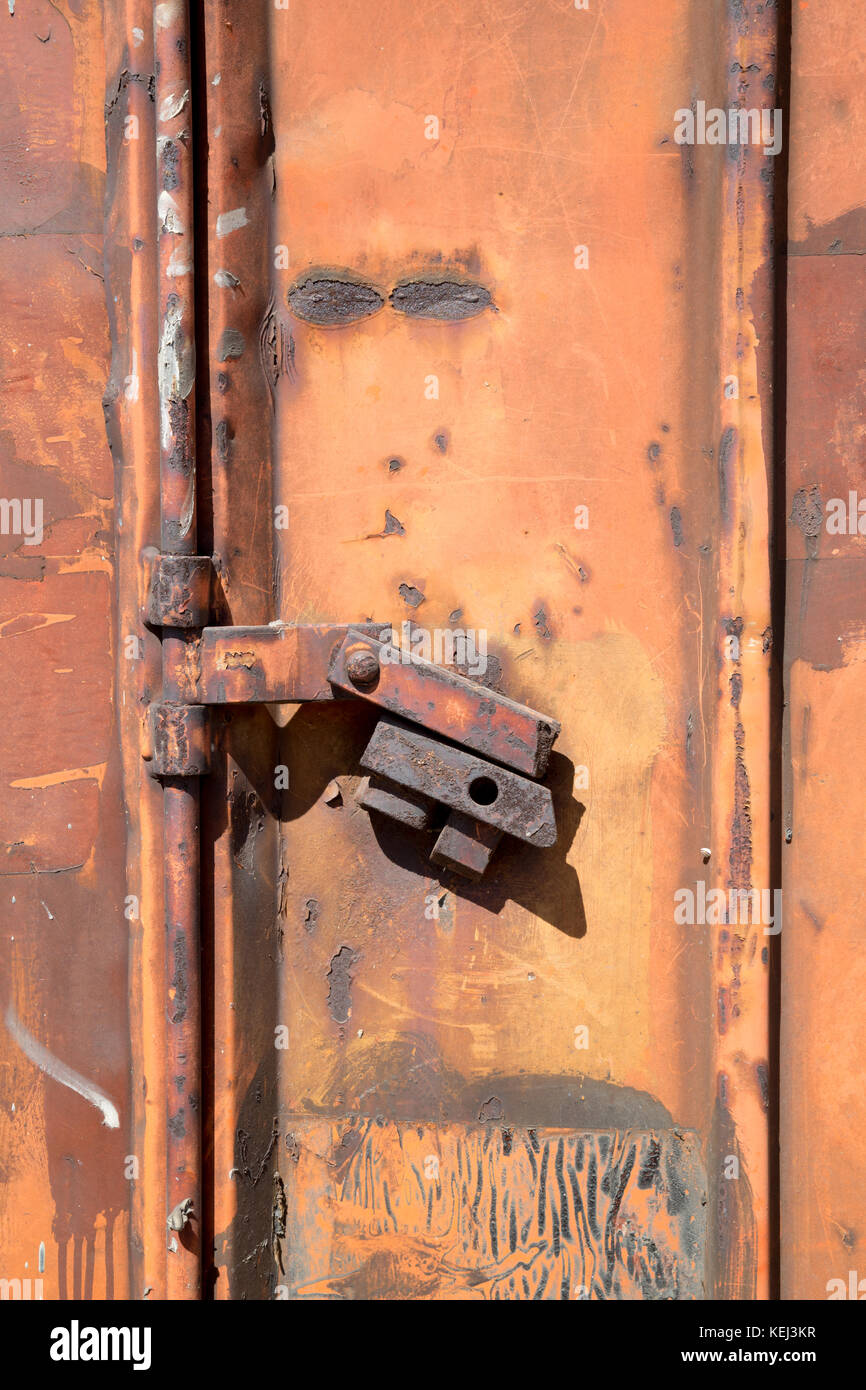 Rusty containers at a port Stock Photo - Alamy