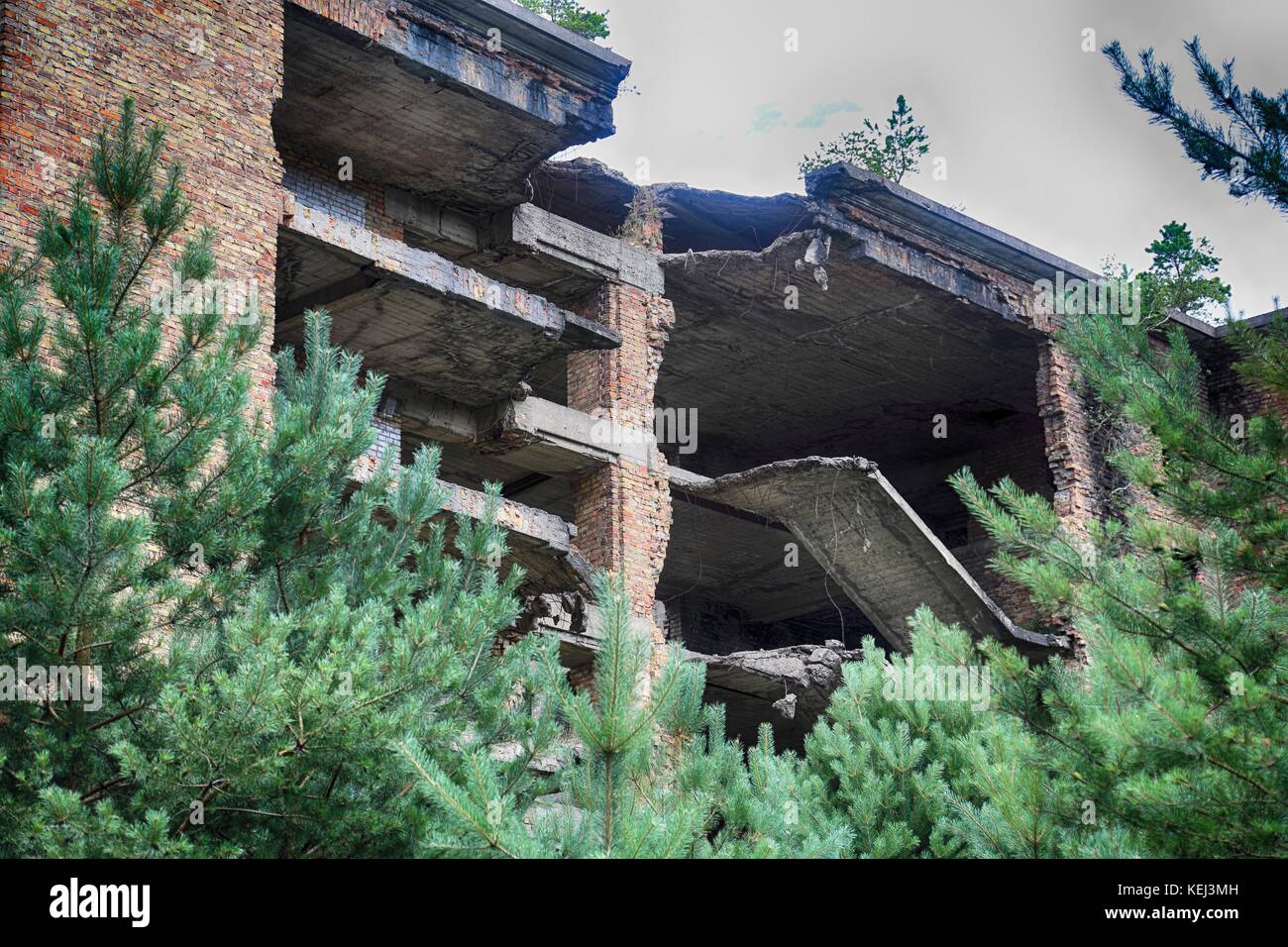 Abandoned falling apart Building at Prora built as a beach resort by ...