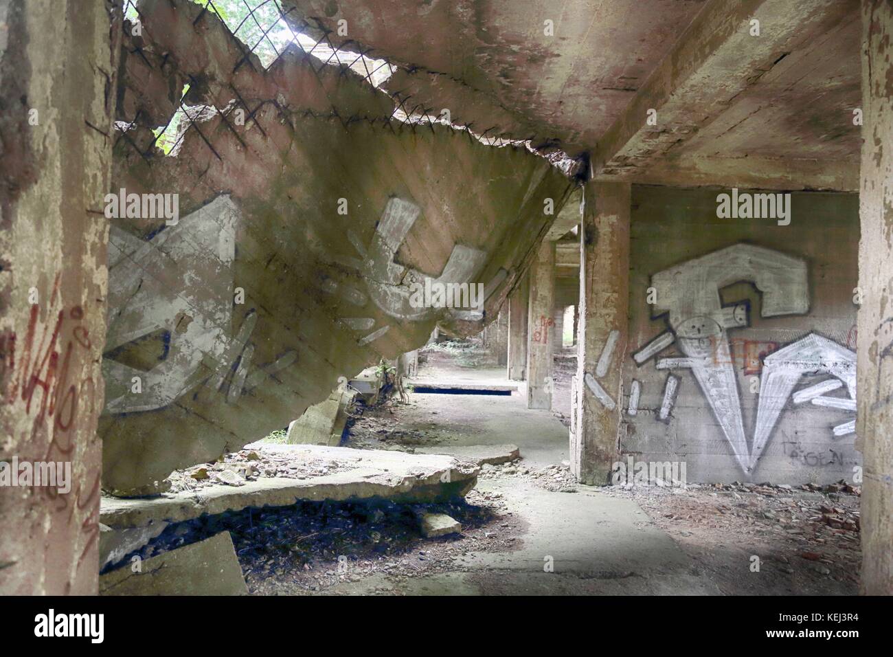 Abandoned falling apart Building at Prora built as a beach resort by ...