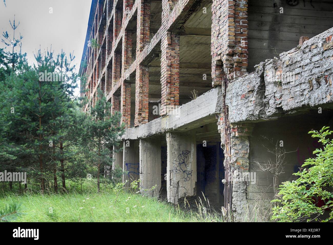 Abandoned falling apart Building at Prora built as a beach resort by ...