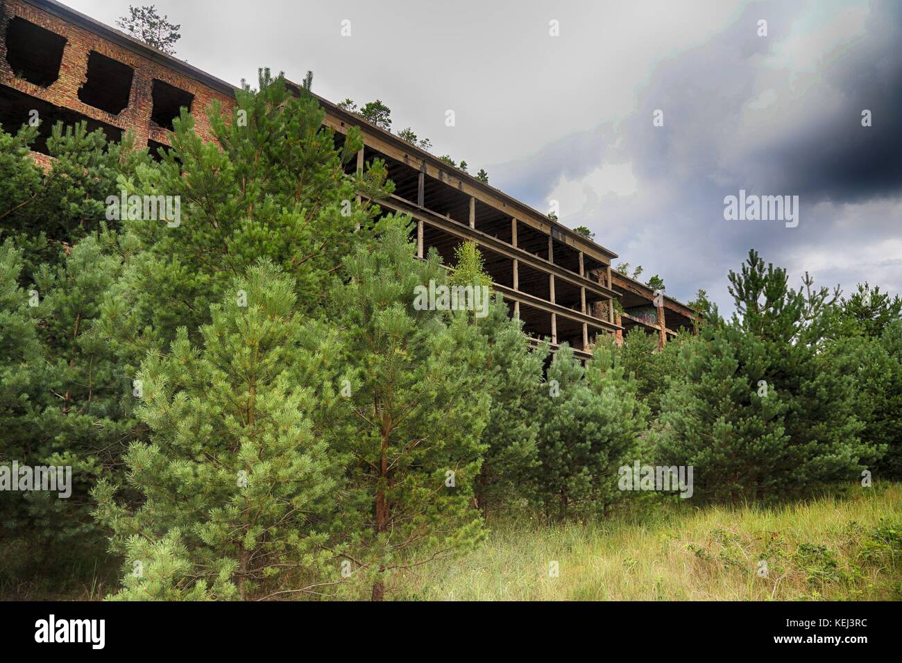 Abandoned falling apart Building at Prora built as a beach resort by ...