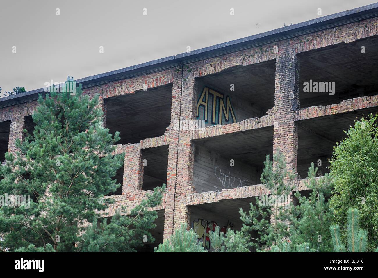 Abandoned falling apart Building at Prora built as a beach resort by ...