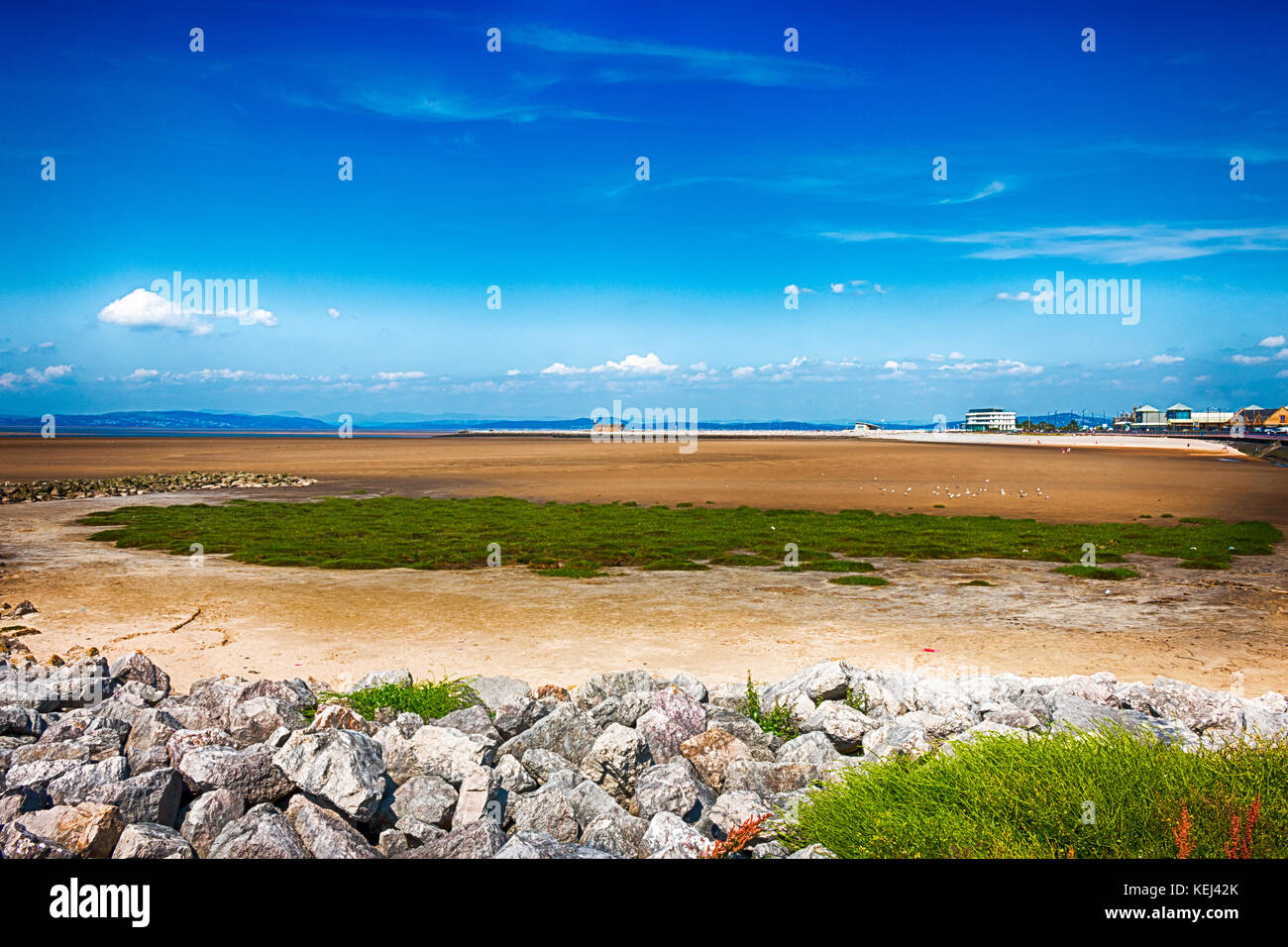 A view from Morecambe Bay coast, Lancashire, England. HDR Stock Photo ...