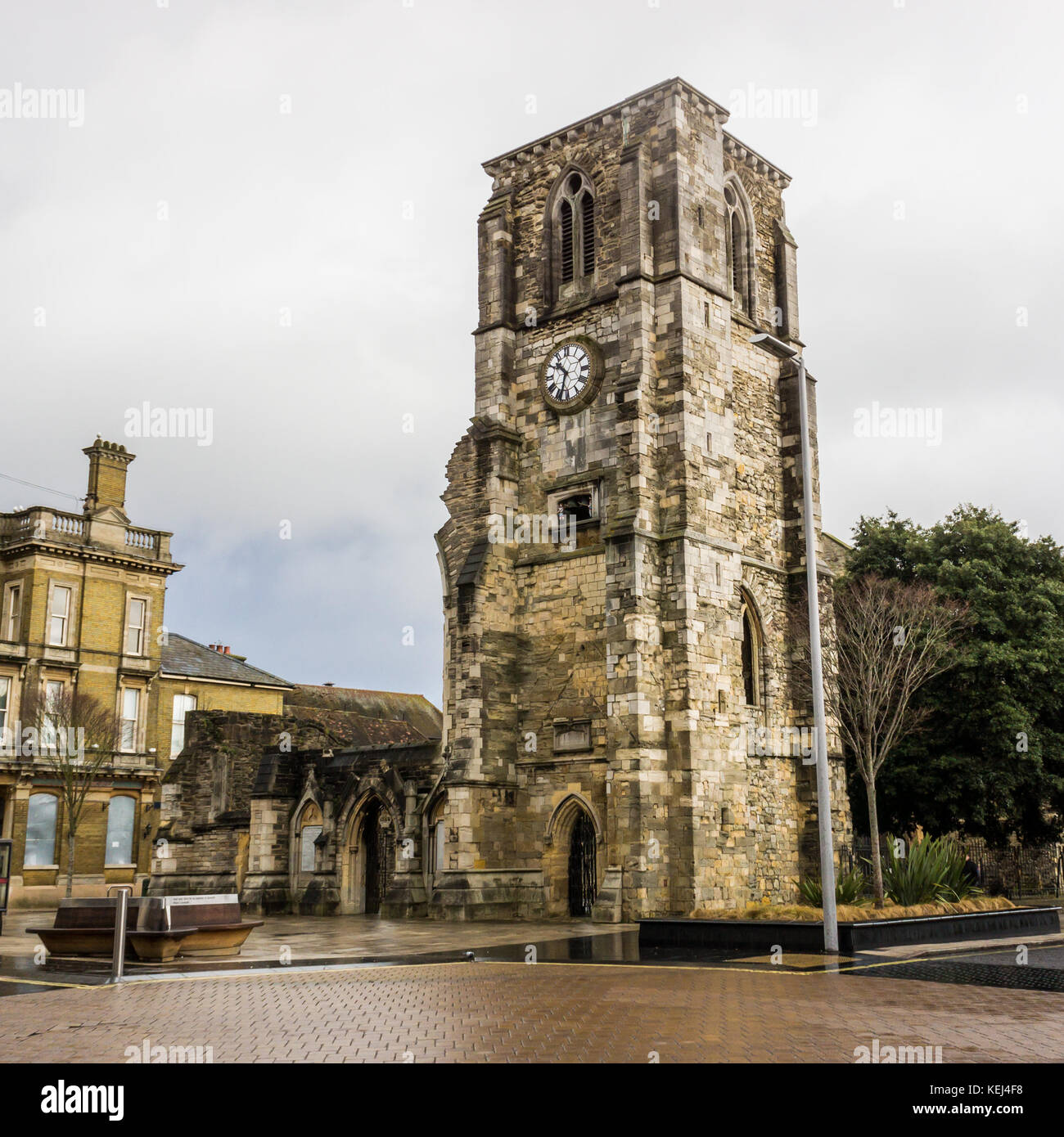 The remains of Holy Rood Church on Southampton high street, which was ...